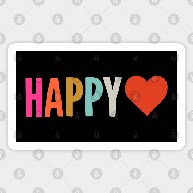 Happy heart - Happy - Sticker | TeePublic