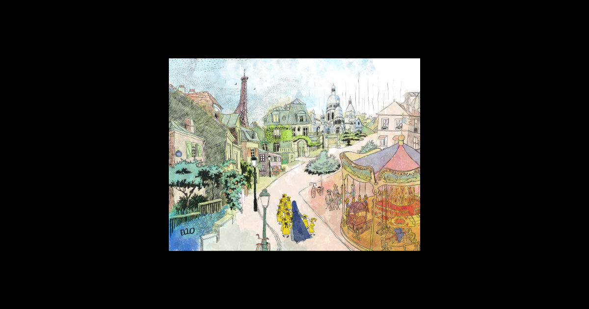 Madeline Paris Street Watercolor - Madeline - Sticker | TeePublic