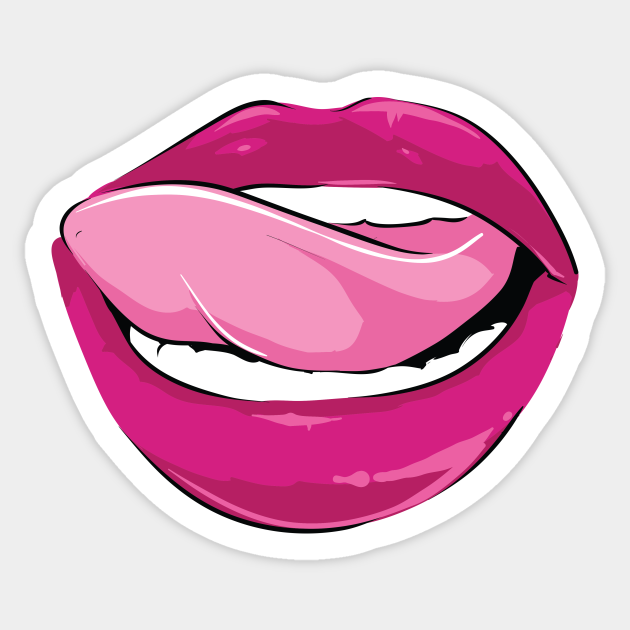 Pink tongue - Tongue - Sticker | TeePublic
