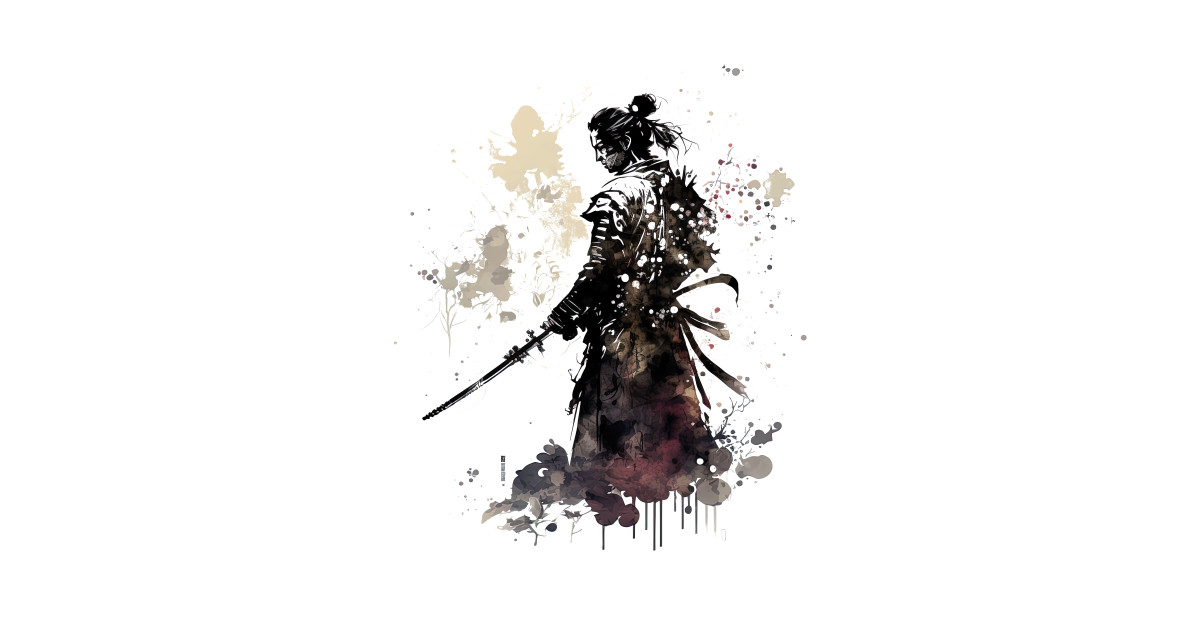 Samurai Ink Timeless Sumi-e Art - Samurai - T-Shirt | TeePublic