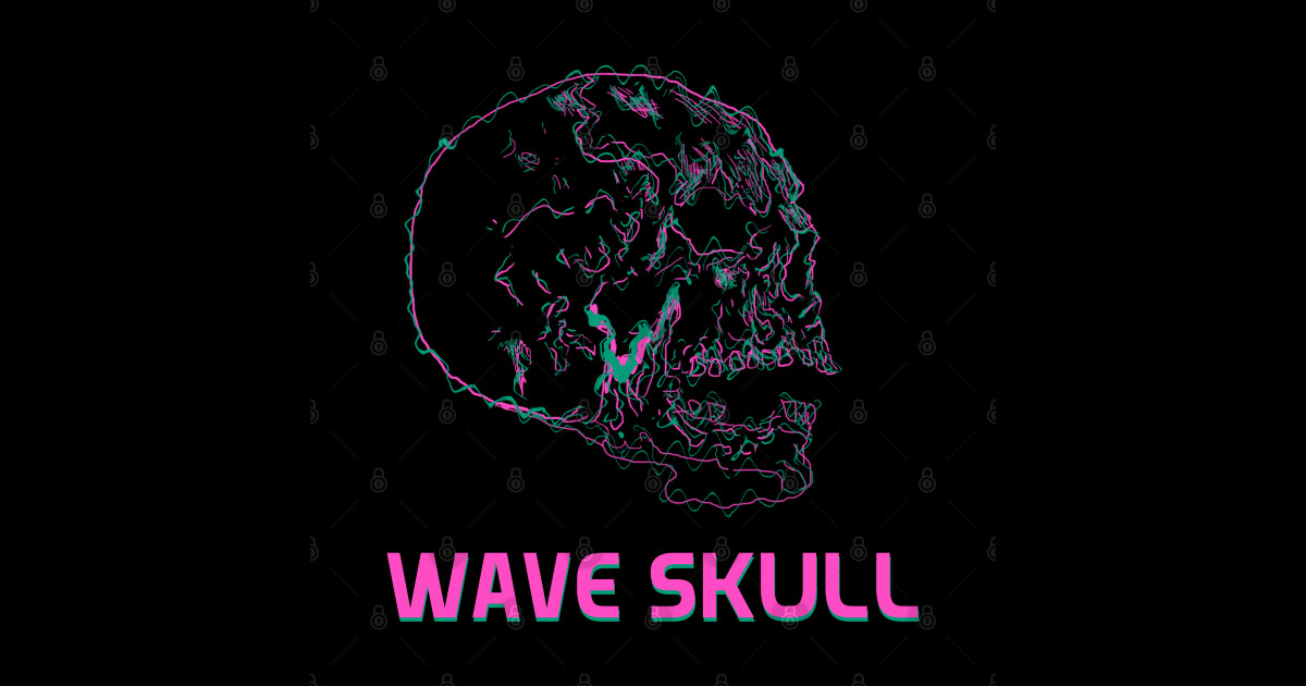 wave skull - Vaporwave Aesthetic - Sticker | TeePublic