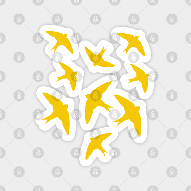 Yellow Mustard Swallow Birds in Flight - Bird - Magnet | TeePublic
