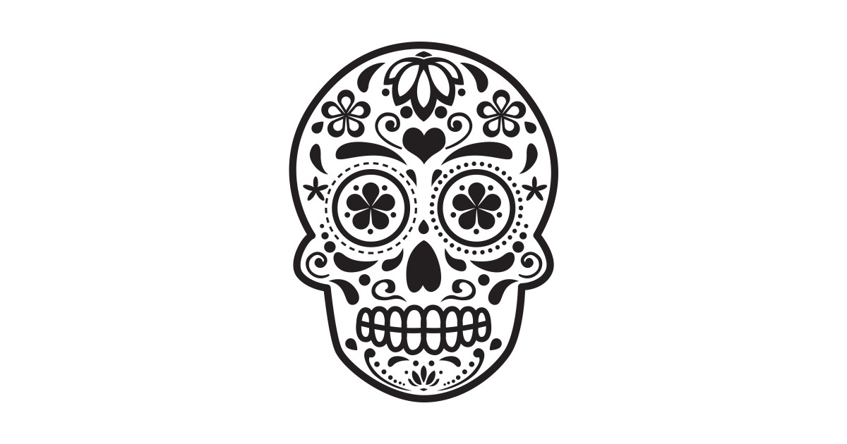Sugar Skull Bandw Sugar Skull Sticker Teepublic