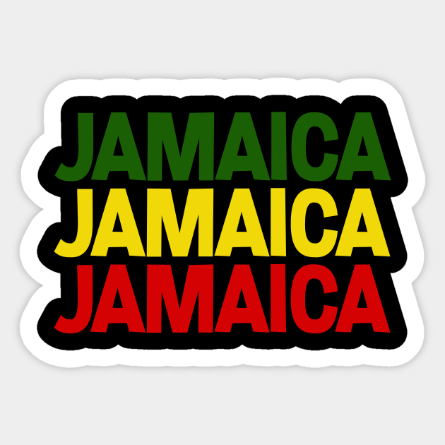 Jamaica Jamaica Jamaica Rasta Colors - Jamaica - Sticker | TeePublic