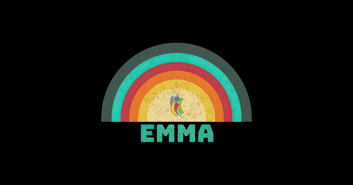 Emma- vintage rainbow washed style - Emma - Sticker | TeePublic