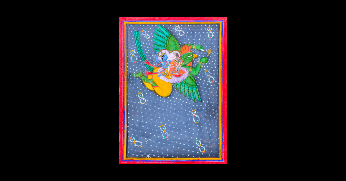 Vishnu & Lakshmi on Lotus Flower on Garuda 1800 Rajasthan, India ...