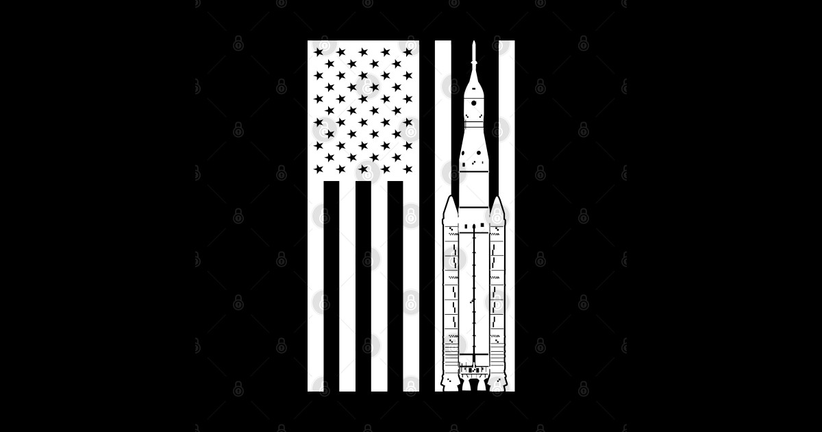 SLS Space Launch System Rocket American Flag Design - Space - Sticker ...