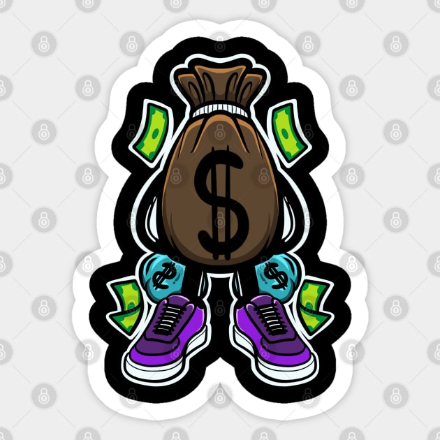 try pick money cartoon - Urban Clothing - Sticker | TeePublic