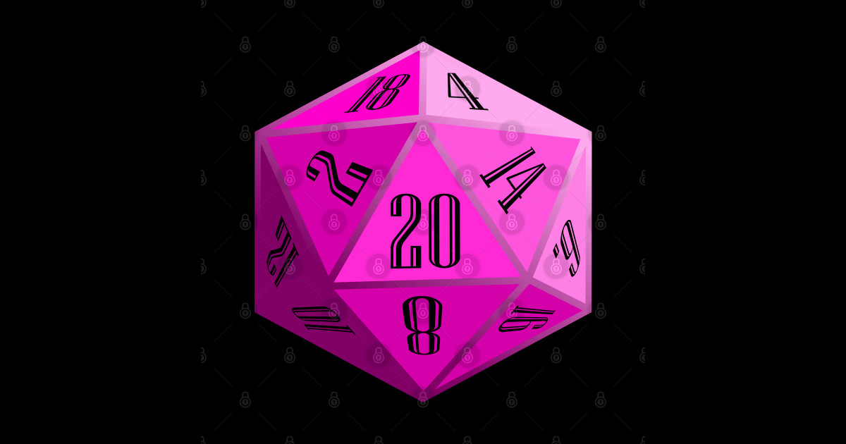 Pink D20 - Dungeons And Dragons - Sticker | TeePublic