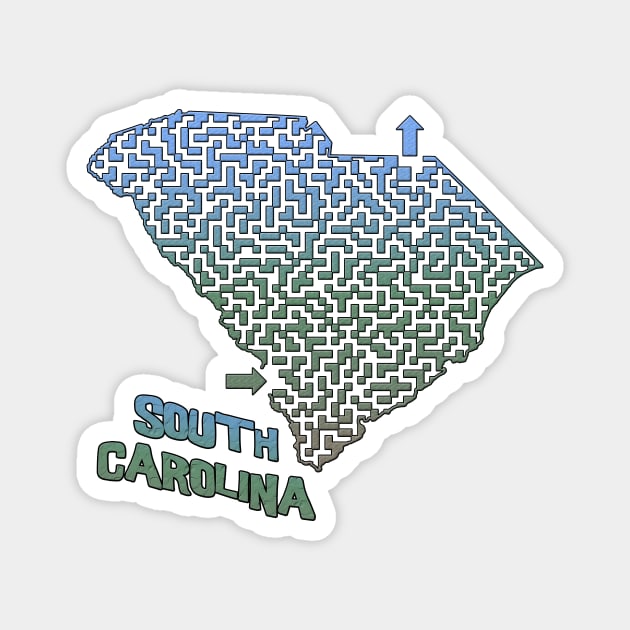 South Carolina State Outline Maze & Labyrinth - South Carolina - Magnet ...