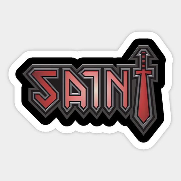 Saint Logo - Metal - Saint Logo Metal - Sticker | TeePublic