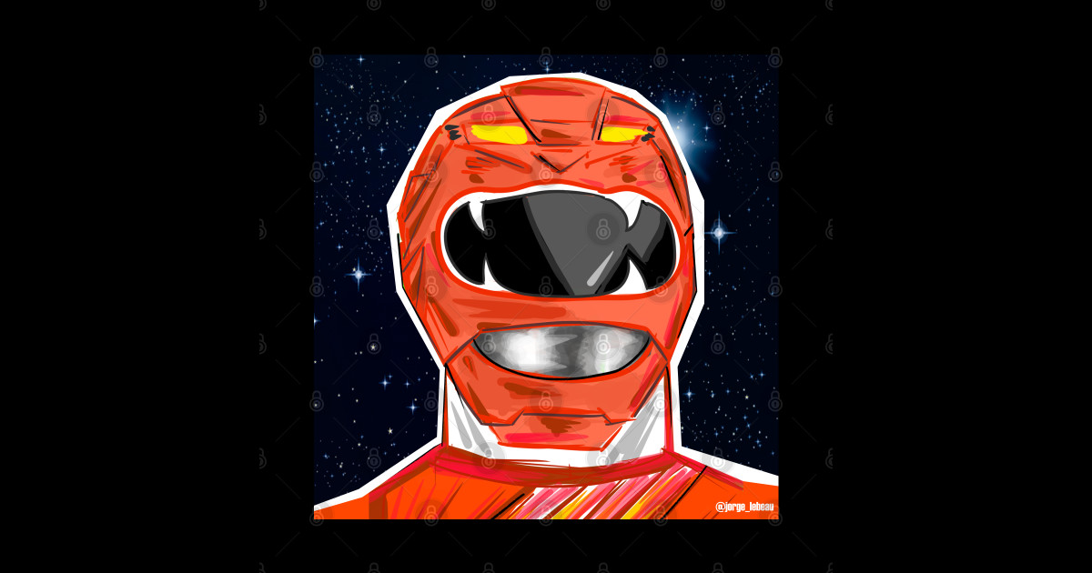 the red ranger in space suit - Power Rangers - Sticker | TeePublic