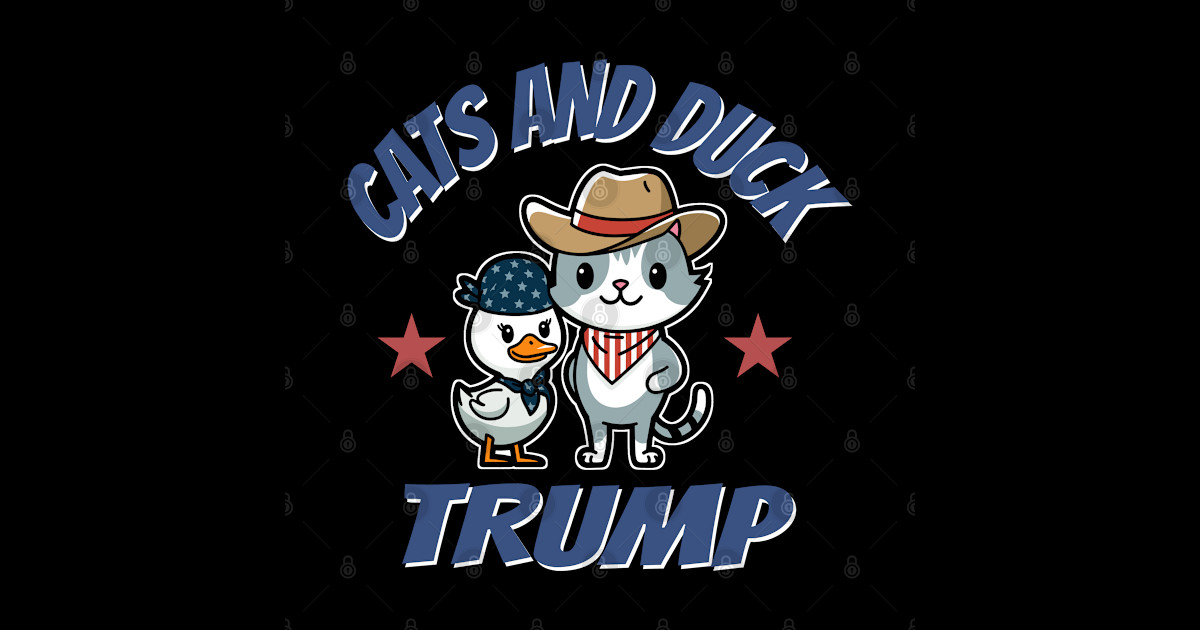 Cute - Cats and Ducks For Trump - Cats And Ducks For Trump - Sticker ...