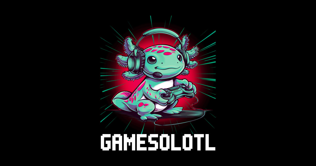 Gamesolotl Axolotl Video Gamer Kawaii Anime - Gamesolotl - Sticker ...
