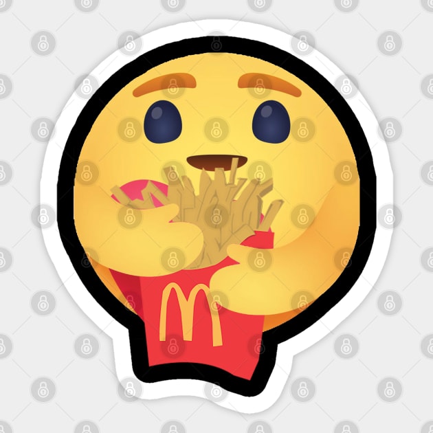 Fries New Facebook Emoji Hug Reaction - Fries - Sticker | TeePublic