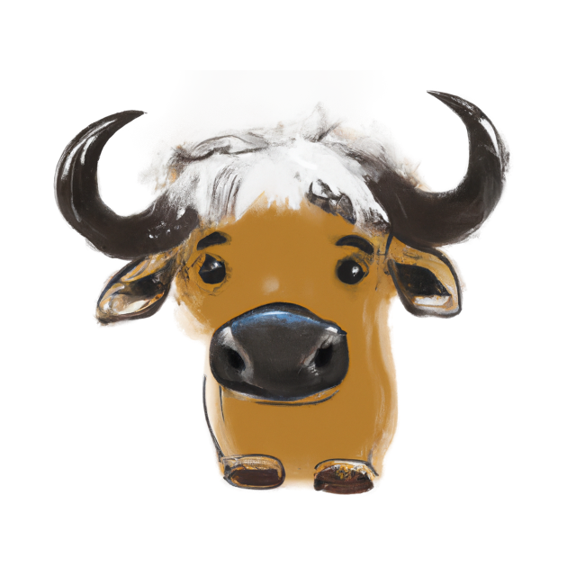 Cute Buffalo Drawing - Cute Buffalo - Pin | TeePublic