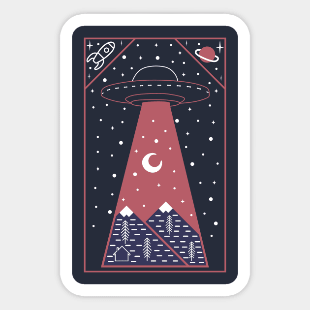 Ufo Beam - Ufo Abductions - Sticker | TeePublic