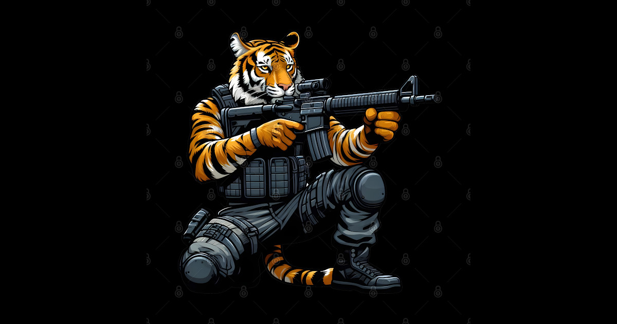 Tactical Tiger - Tiger - Sticker | TeePublic
