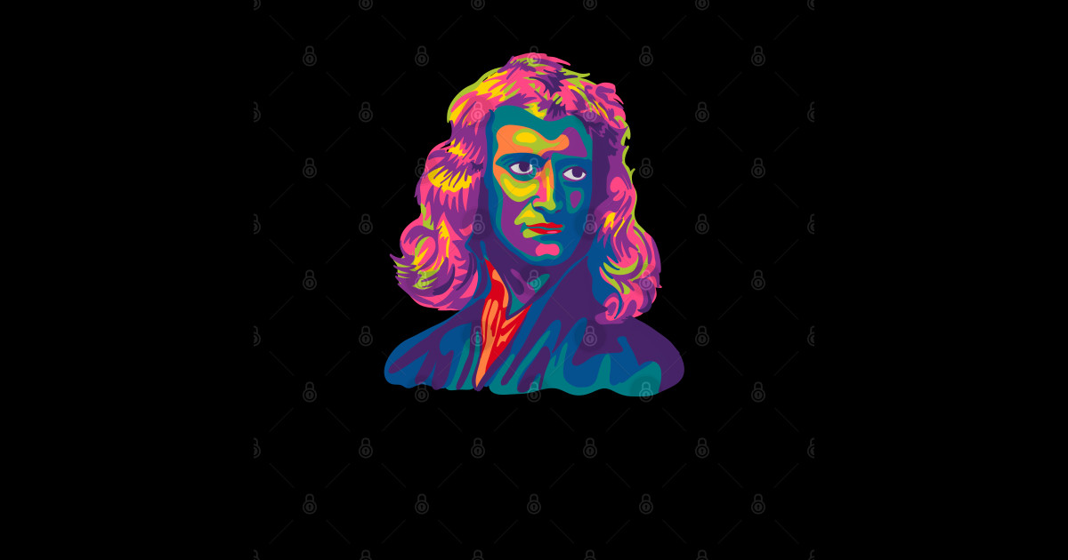 Isaac Newton Portrait - Isaac Newton - Sticker | TeePublic