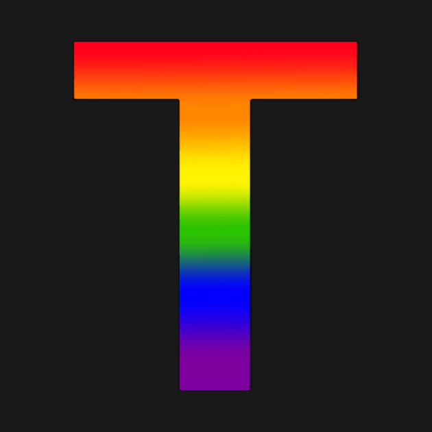 Rainbow Letter T - Rainbow - T-Shirt | TeePublic