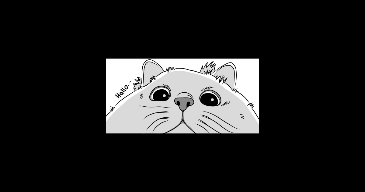 Hallo cat - Cat - Sticker | TeePublic