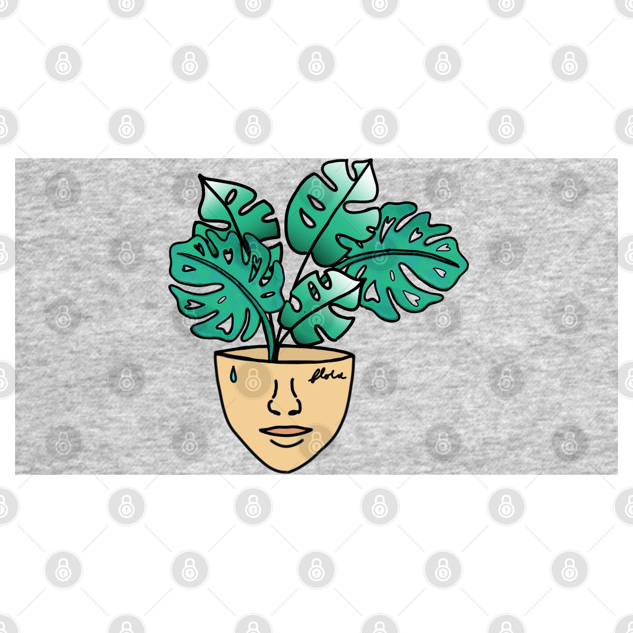 Monstera Plant Person with Face Tattoos - Monstera Plant - T-Shirt ...