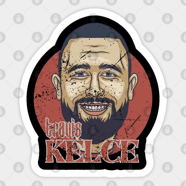 Travis kelce - cartoon vintage - Travis Kelce - Sticker | TeePublic