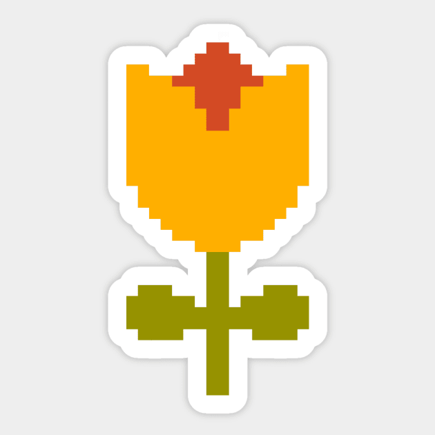 Tulip Pixel Art - Aesthetic - Sticker | TeePublic