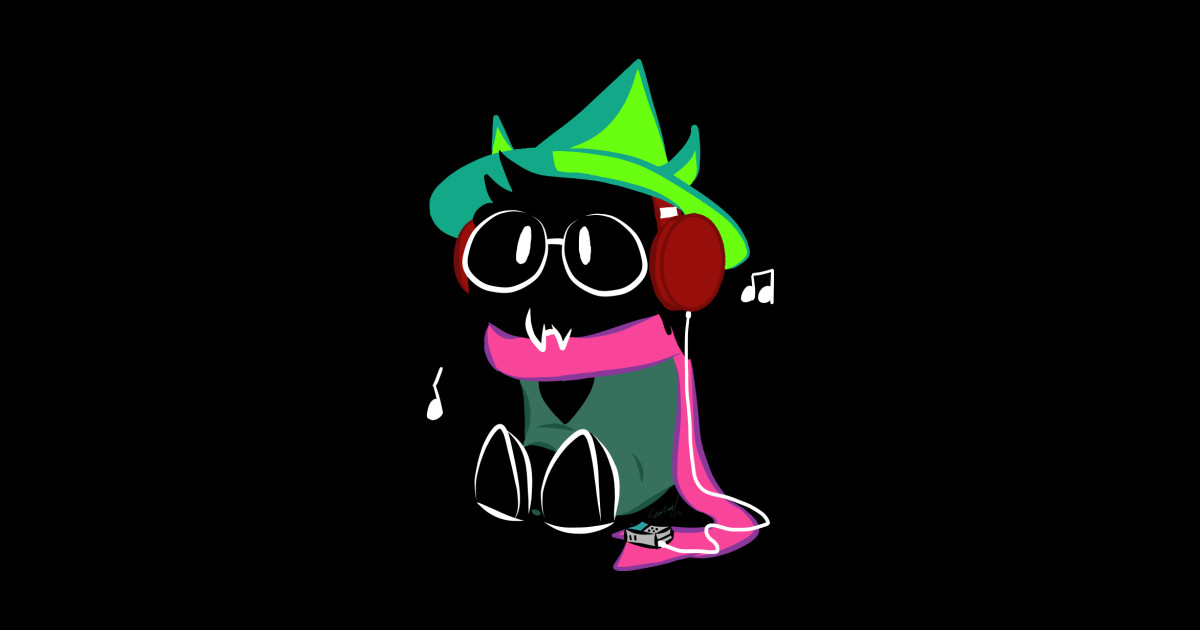 Ralsei Listening To Music - Ralsei - Sticker | TeePublic