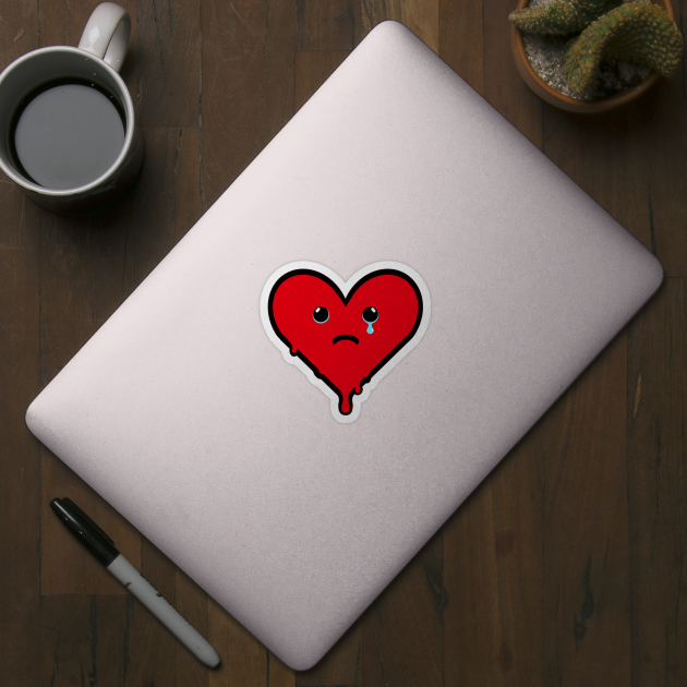 Bleeding Heart Red - Sad - Sticker | TeePublic