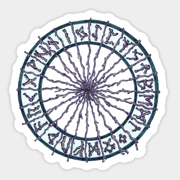 Elder Futhark Rune Wheel - Rune - Sticker | TeePublic