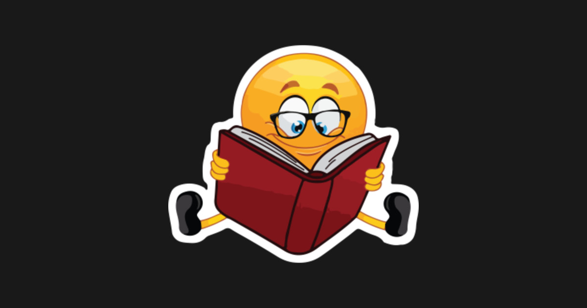 Nerdy Reading Emoji Funny T-Shirt Cute Book Lover Gift - Nerdy Reading ...