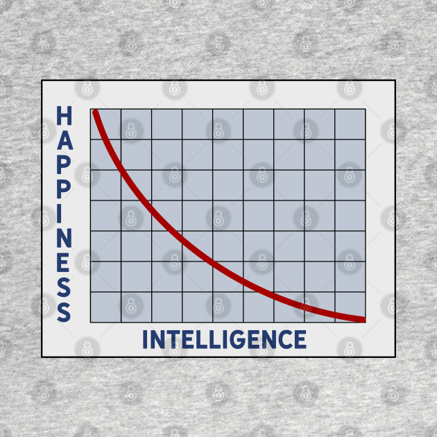 Happiness vs. Intelligence - The Simpsons - T-Shirt | TeePublic