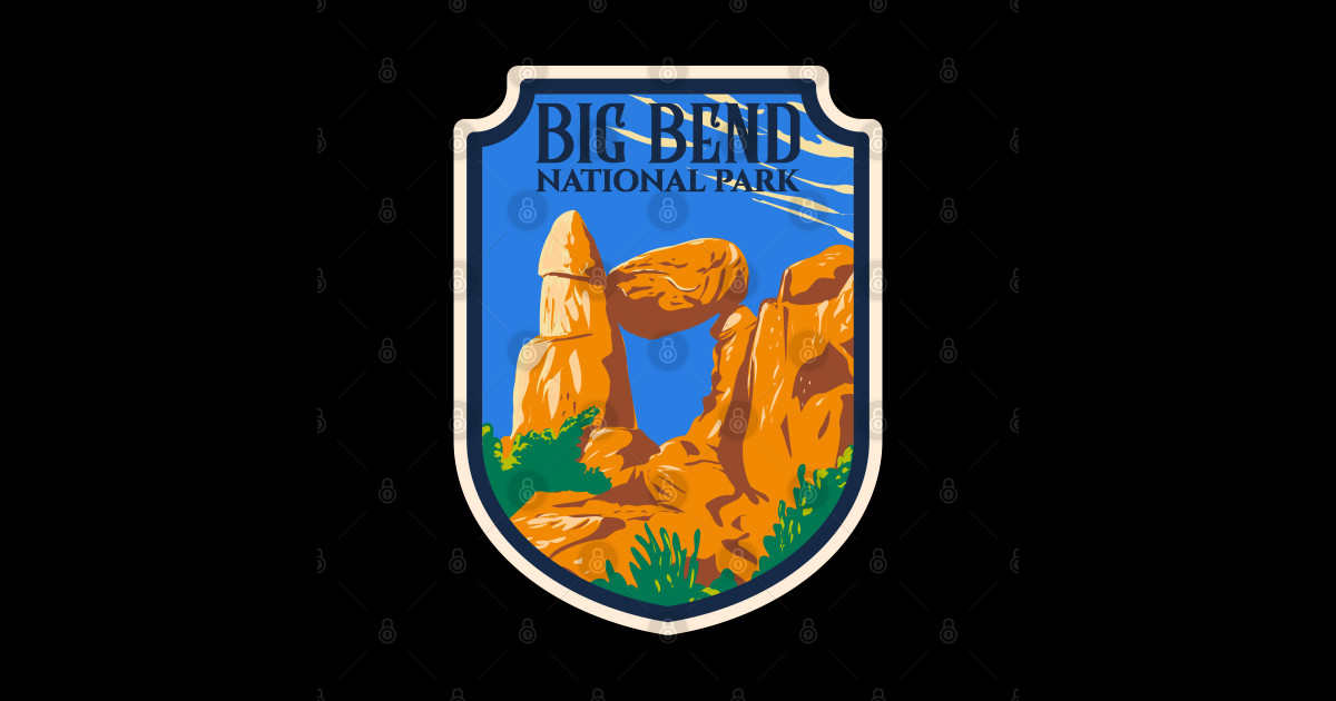 Big Bend National Park Emblem - Big Bend National Park - Sticker ...