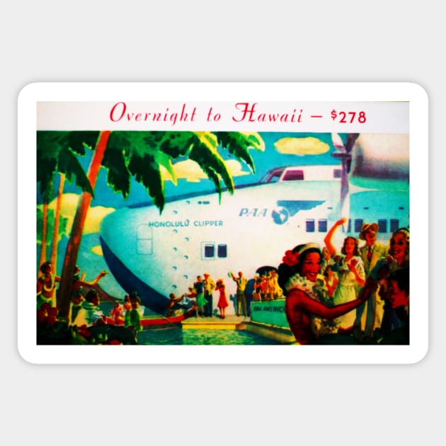 Overnight on the Clipper - Airplane - Sticker | TeePublic