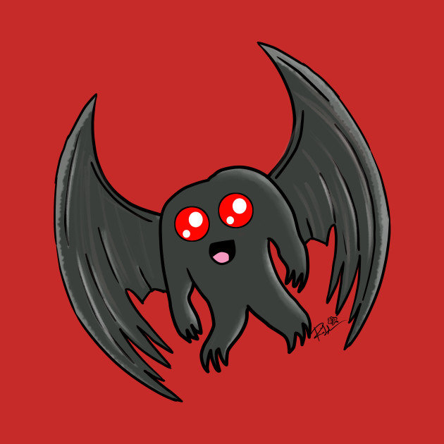 Mothman Kawaii Excited Red - Mothman - T-Shirt | TeePublic