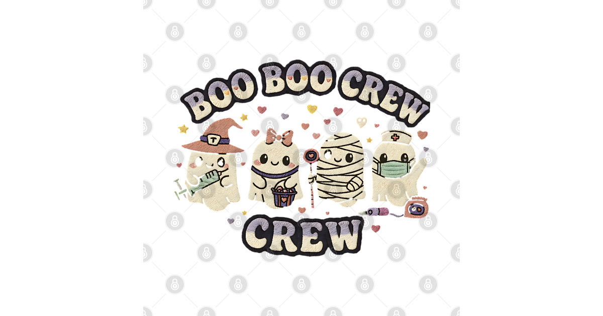 Cute Boo Boo Crew Halloween Design - Boo Boo Crew Nurse - T-Shirt ...