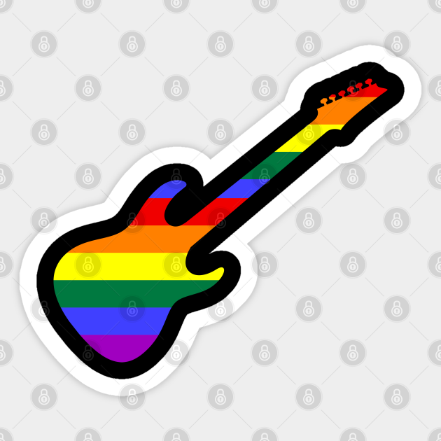 Rainbow Electric Guitar LGBTQ Pride Colors - Electric Guitar - Sticker ...