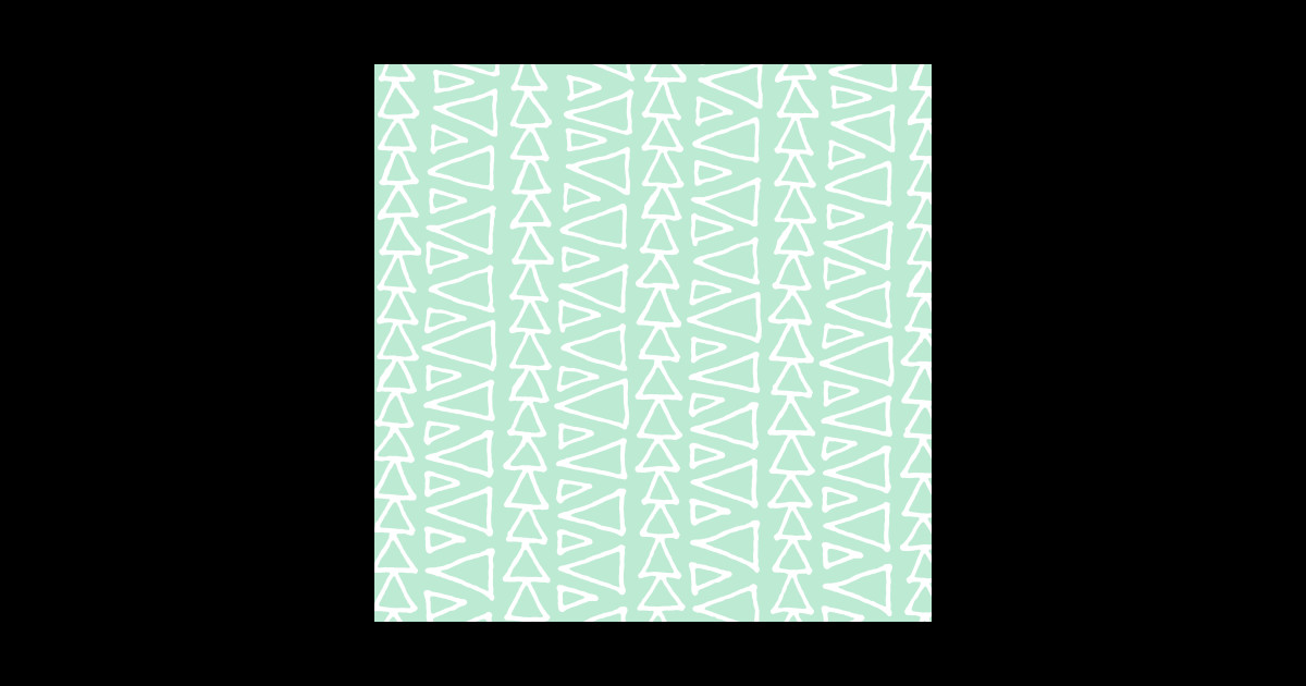Mint and White Hand Drawn Geometric Pattern - Mint Green - Sticker ...