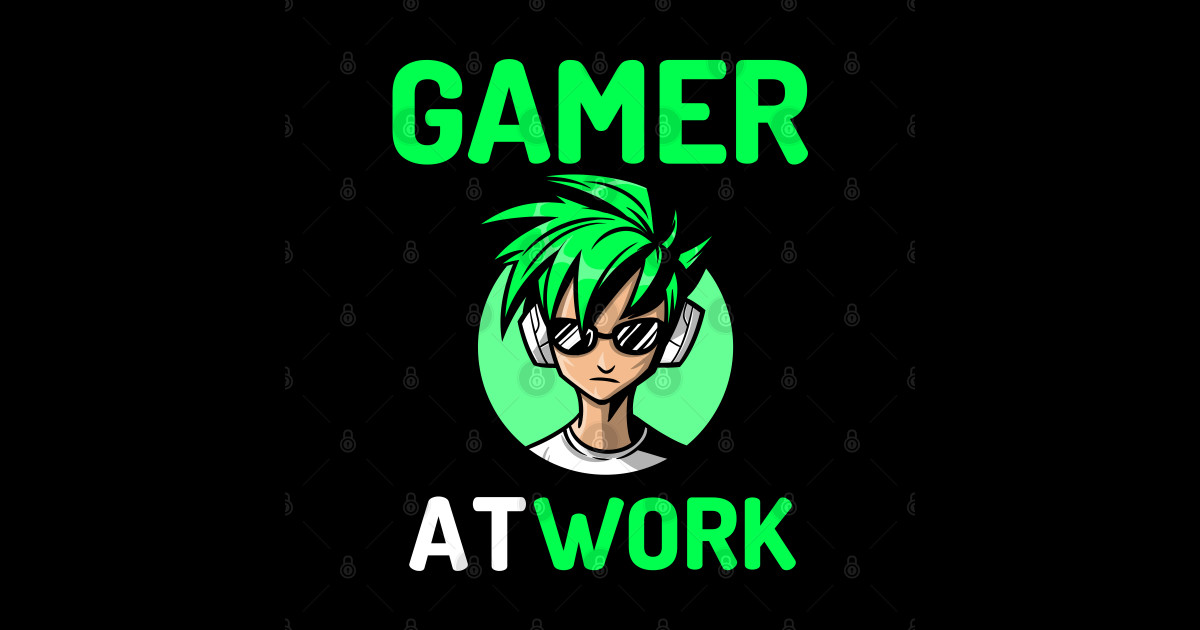 Gamer At Work - Gaming - Sticker | TeePublic
