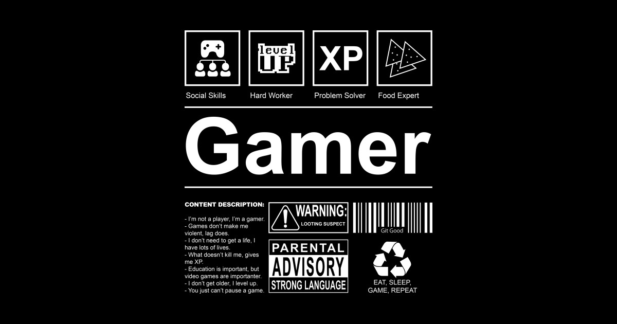 Gamer Label - Gamer - Sticker | TeePublic