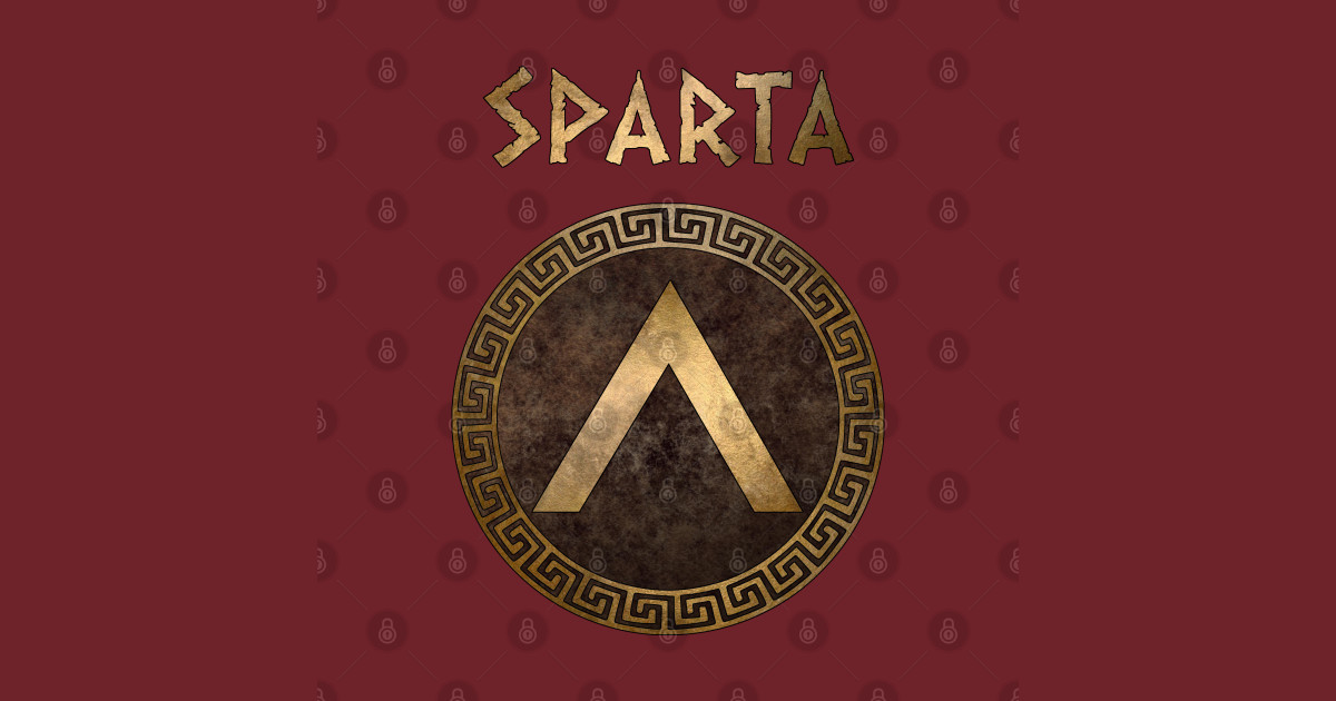 Sparta Ancient Spartan Shield Lambda Symbol - Sparta Symbol - T-Shirt ...