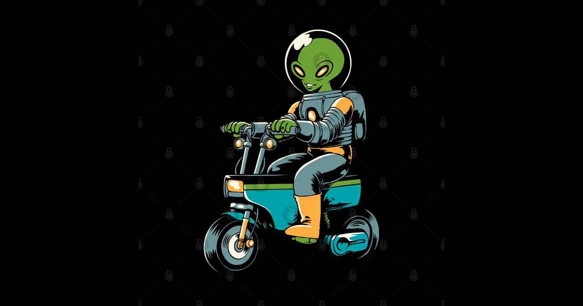 Motorcycle - Alien - Sticker | TeePublic