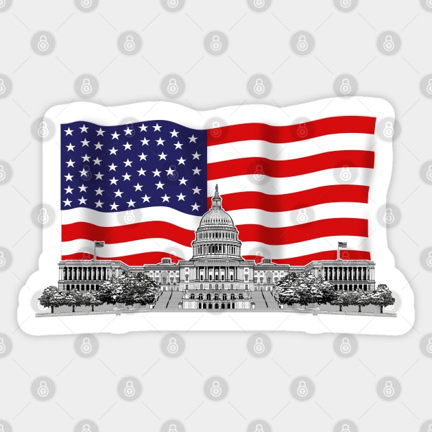 United States Capitol Building - Us Capitol - Sticker | TeePublic