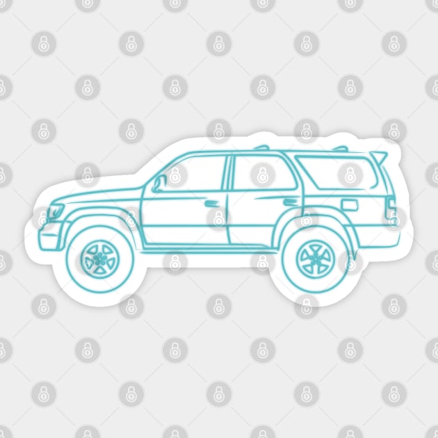3rd gen 4runner Hilux surf outline teal - Toyota 4runner - Sticker ...
