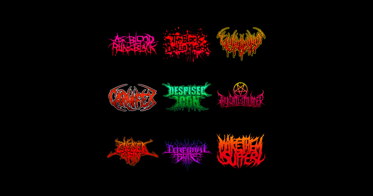 Deathcore Sticker Pack – Brutal Band Logos Color Collection - Deathcore ...