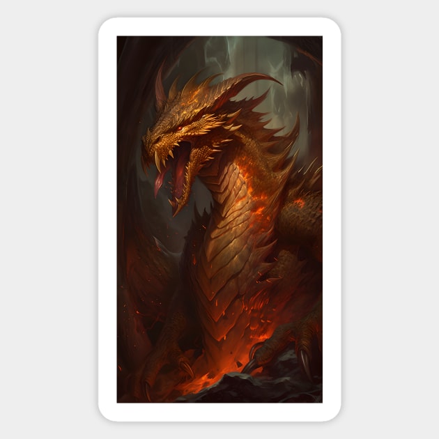 Fire Dragon - Dragon - Sticker | TeePublic