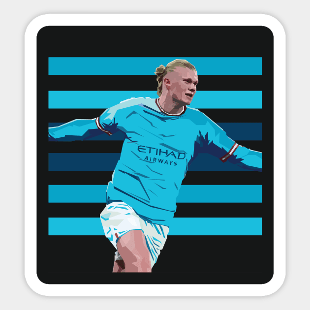 Erling Haaland In Vector Art Style - Erling Haaland - Sticker | TeePublic