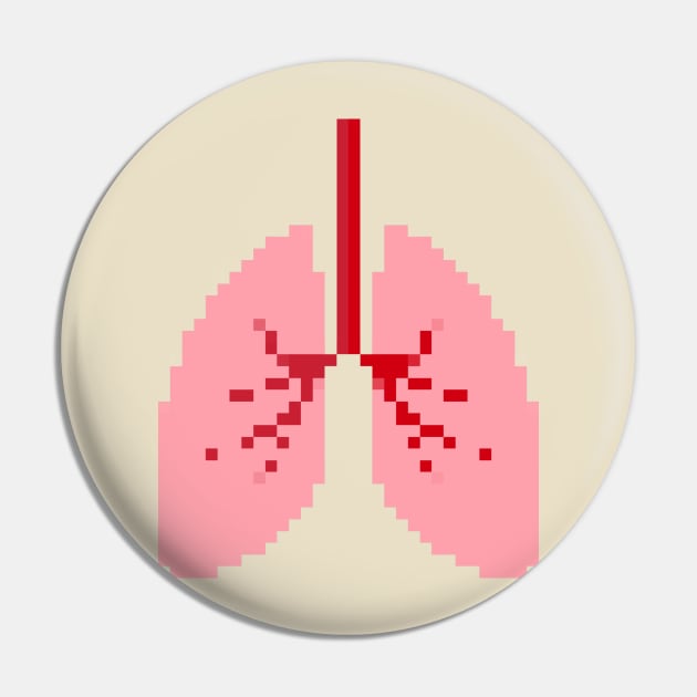Lungs Pixel Art - 16bit - Pin | TeePublic