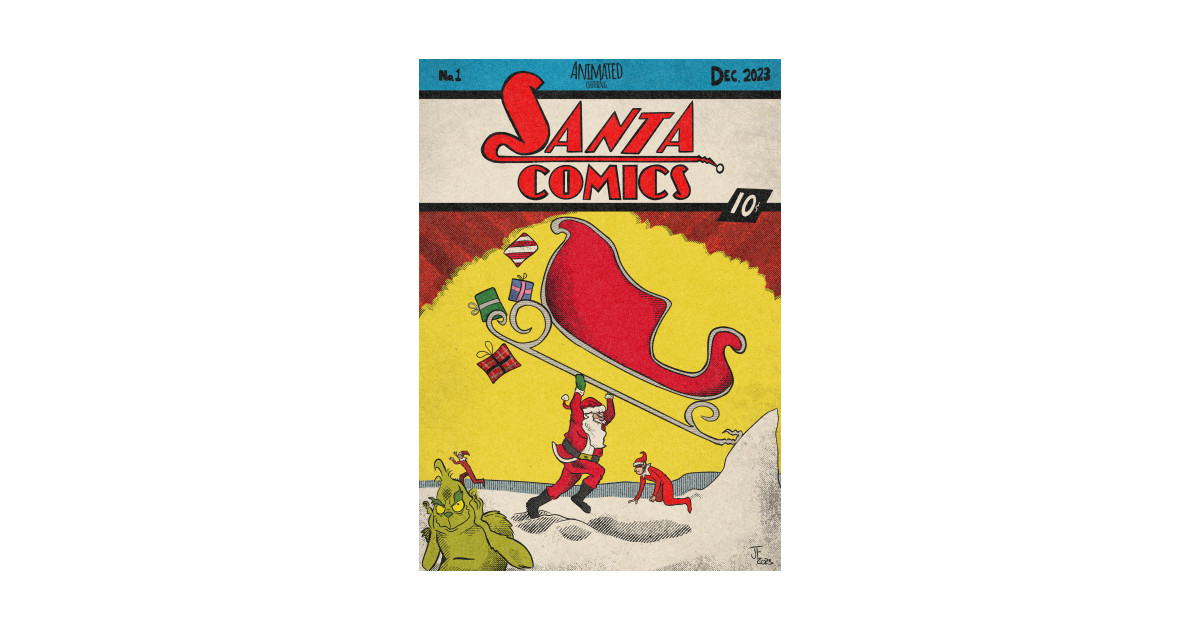 Santa Comics - Christmas - T-Shirt | TeePublic